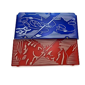 2015 for New 3DS Replacement Front Faceplate Back Plates Part Shell Housing Case Cover (Clear Blue Red Gem)