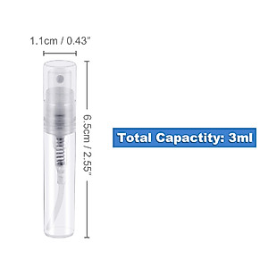 50pcs mini perfume atomizer, clear plastic spray bottle portable fragrance spray bottle - 3ml