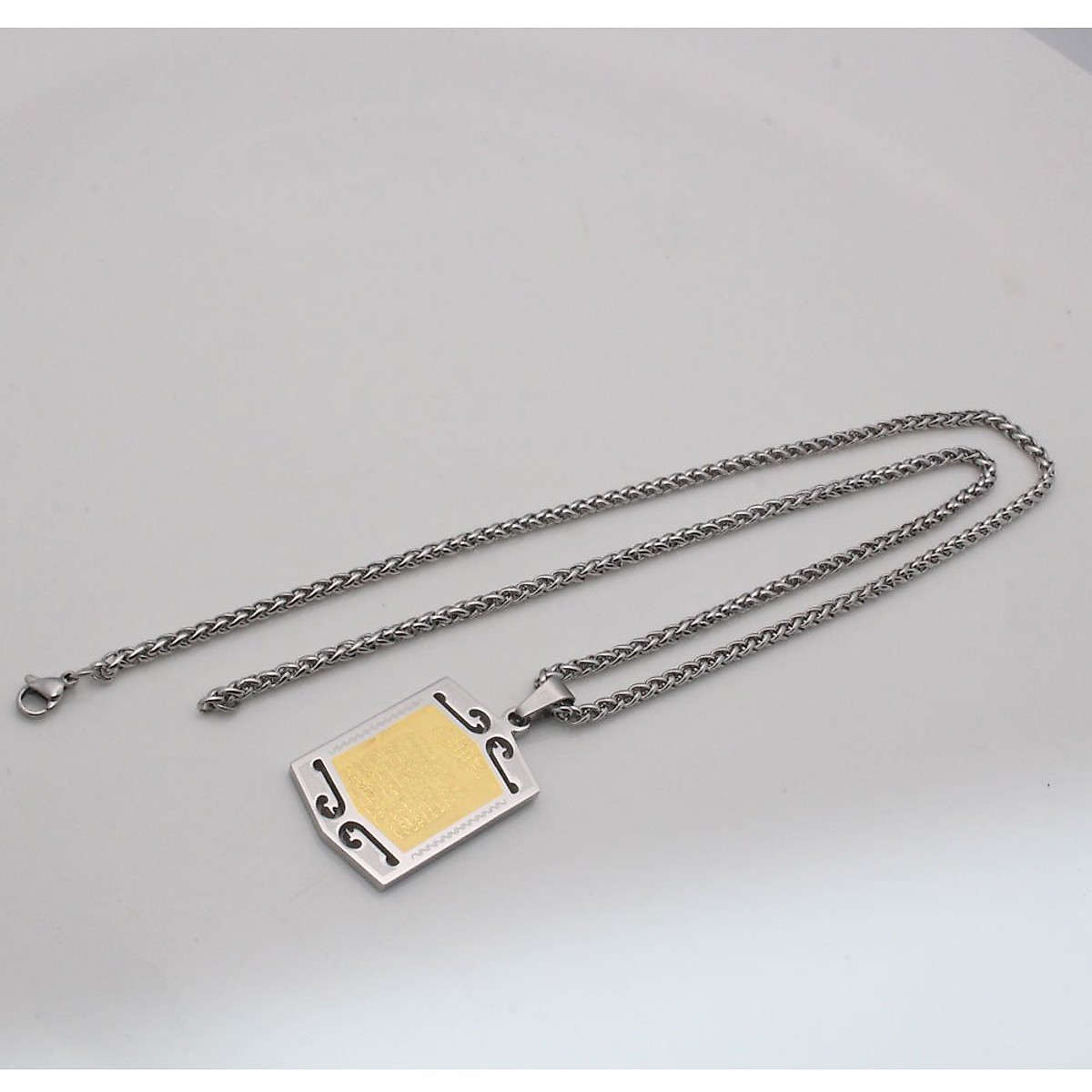 ZKDC Muslim Allah AYATUL KURSI 60 cm chain stainless steel necklace islam quran Jewelry