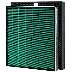 Asheviller Airmega 250/250S Filter Replacement, Compatible with Coway Airmega 250S and Coway Airmega 250 Air Purifier, Max 2 Green True HEPA and Active Carbon Filter, 2 Pack