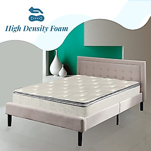 Greaton 1-inch Pillow Top Medium Firm Foam Mattress with 357 Coil Count, Premium Double Sided Mattresses with 12-inch Height, Fully Assembled Bedding, White, Full XL