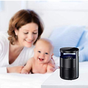 Indoor Insect Trap - Catcher & Killer for Gnat, Mosquito, Fruit Flies - Catch Insects Indoors with Suction and Light - Non-Zapper (Black)