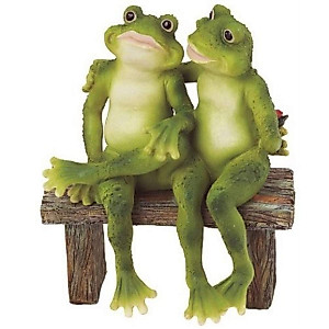 George S. Chen Imports SS-G-61040 2 Frogs on Bench Garden Decoration Collectible Figurine Statue Model