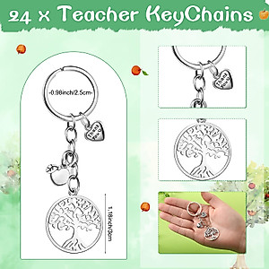 Ecation Teacher Appreciation Gifts Teacher Key Chains Tree Keychain Appreciation Card Thank You Gifts for Women Teacher (24)