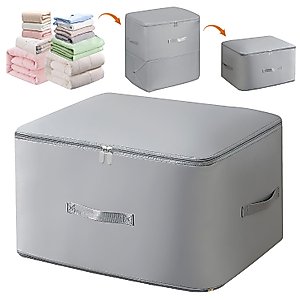 Generic Ultra Space Saving Self Compression Organizer,Heavy Duty Moving Bags,Storage Tote for Space Saving,Self Compressing Moving Clothes Organizer Bags for Comforters,Clothes,Bedding (Grey,X-Large)