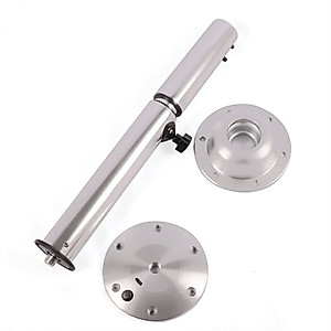 TOOL1SHOoo Adjustable Table Pedestal Stand Telescopic Furniture for Caravan Marine Boat Leg Aluminum Adjustable Table for Caravan Motorhome Marine Boat Pedestal Silver