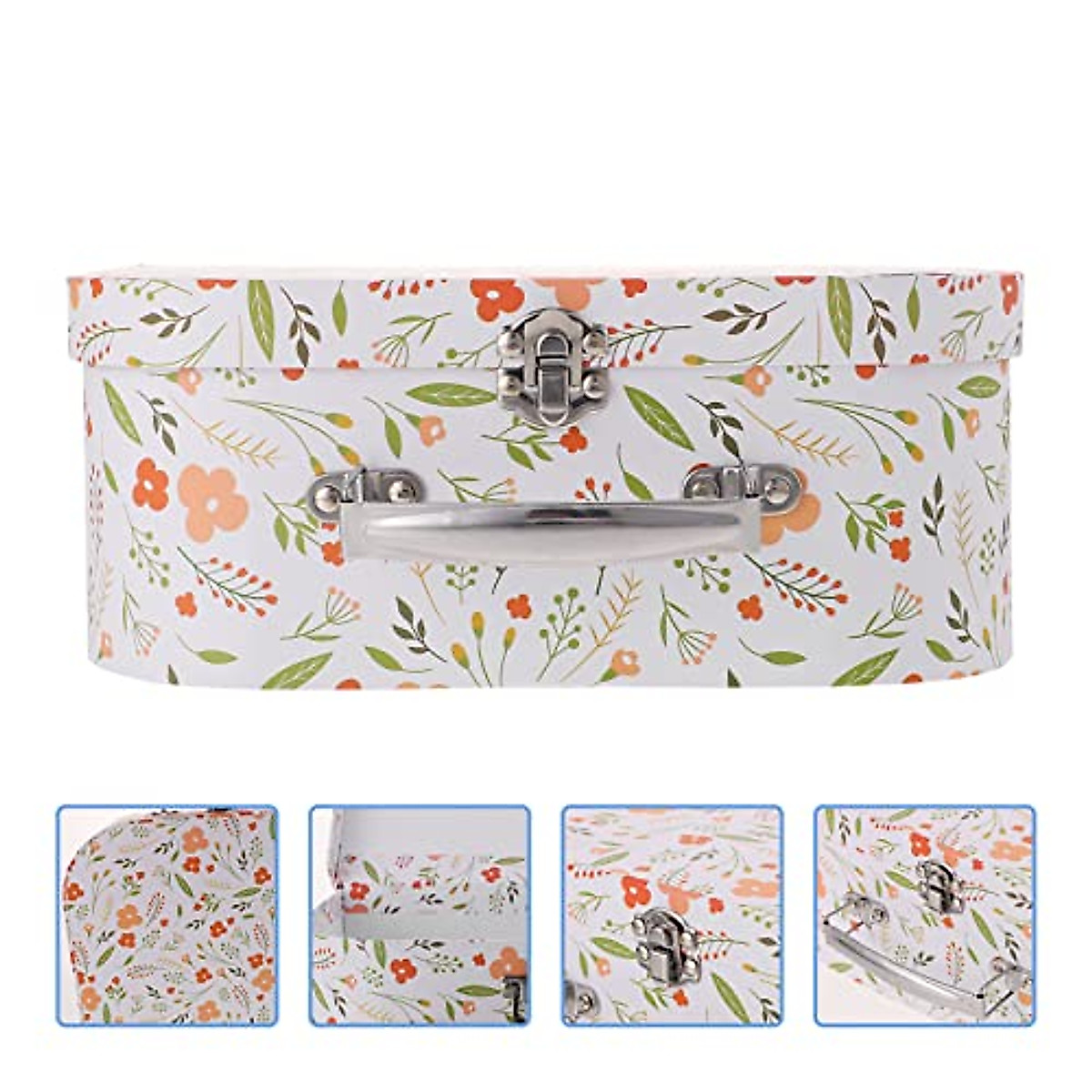 Zerodeko Paperboard Suitcases Storage Boxes Handle: Boxes with Lids Containers for Storage Organization Toy Sundry Box