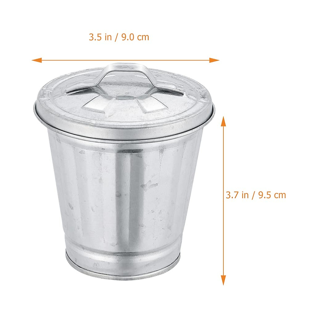 Gadpiparty Bin Bin 3pcs Mini Desktop Wastebasket with Lid Metal Table Flowerpot Countertop Trash Can Garbage Bin Rubbish Bucket Pencil Holder Pen Cup Makeup Brush Holder Metal Waste