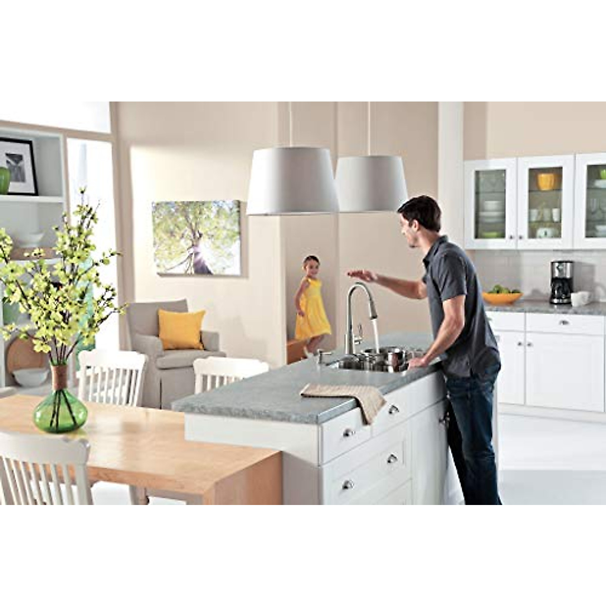 Moen 87359E2SRS Delaney One-Handle High Arc Pulldown Kitchen Faucet, Spot Resist Stainless