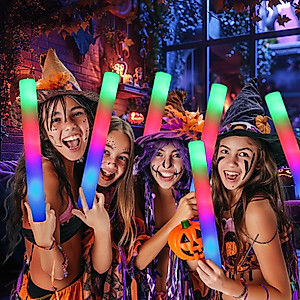 HONLYNE46 PCS Foam Glow Sticks with 3 Modes Colorful Flashing, Foam Light Up Sticks, LED Light Sticks, Glow Sticks Party Pack for New Year, Wedding, Raves, Concert, Christmas