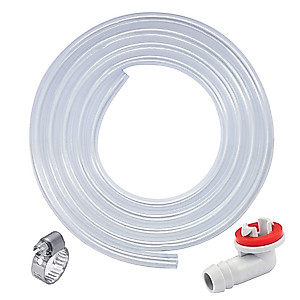 LitKiwi Drain Kit, Window Air Conditioner, 1 PCS Elbow Fitting, 3Feet Clear Vinyl Tube Material, Universal Mini-Split AC Unit, Adjustable Length, Draining Condensate