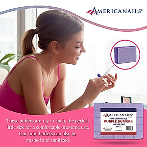 Americanails Mini Purple Buffers - (100/120 Grit) - Professional Salon Quality Buffing Blocks for Nails - Buff Nails Prior to Application of Polish, Gel Polish, Gel, Acrylic, Double-Sided, 50 Ct