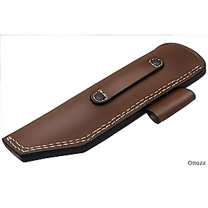 Ottoza Handmade Leather Knife Sheath SIDE DRAW Knife Sheath - Bushcraft Knife Sheath - Hunting Knife Sheath - Survival Knife Sheath - Vertical Knife Sheath Dark Brown TOP GRAIN LEATHER No:206