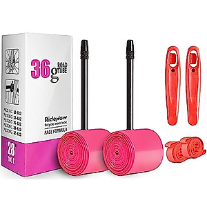 2 Pack Bike Tube 700x18/32C Presta Valve, Road Bicycle Inner Tubes with Tire Levers and Strips, 700C Bike Tube Compatible with 700x18C 700x20C 700x21C 700x23C 700x25C 700x28C 700x30C 700x32C Tire