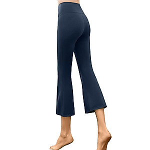 Aoliks Women’s Bootcut Capri Yoga Pants - Capri Flare Leggings for Women High Waist Tummy Control Workout Dress Cropped Pants