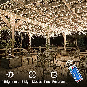 ICRGB Solar Rope Lights, Outdoor 66FT 200LED String Lights, IP67 Waterproof Solar Outdoor Lights, 8 Modes, Garden Christmas Lights Decorative for Pool Patio Porch Tree Party Wedding Christmas
