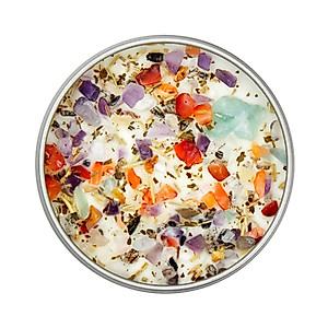 Study Buddy Candles by New Moon Beginnings - Focus, Creativity, & Concentration - Herb & Crystal Candles - Soy Candles - Aromatherapy Candles - 8oz Tin