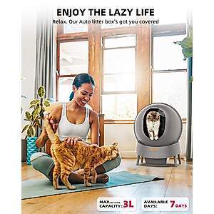 Self Cleaning Cat Litter Box with APP Control,No More Scooping Automatic Cat Litter Box with mmWave Sensor for Multiple Cats,Excellent Odor Removal,57L Extra Large Space,Ultra-Quiet Robot Litter Boxes