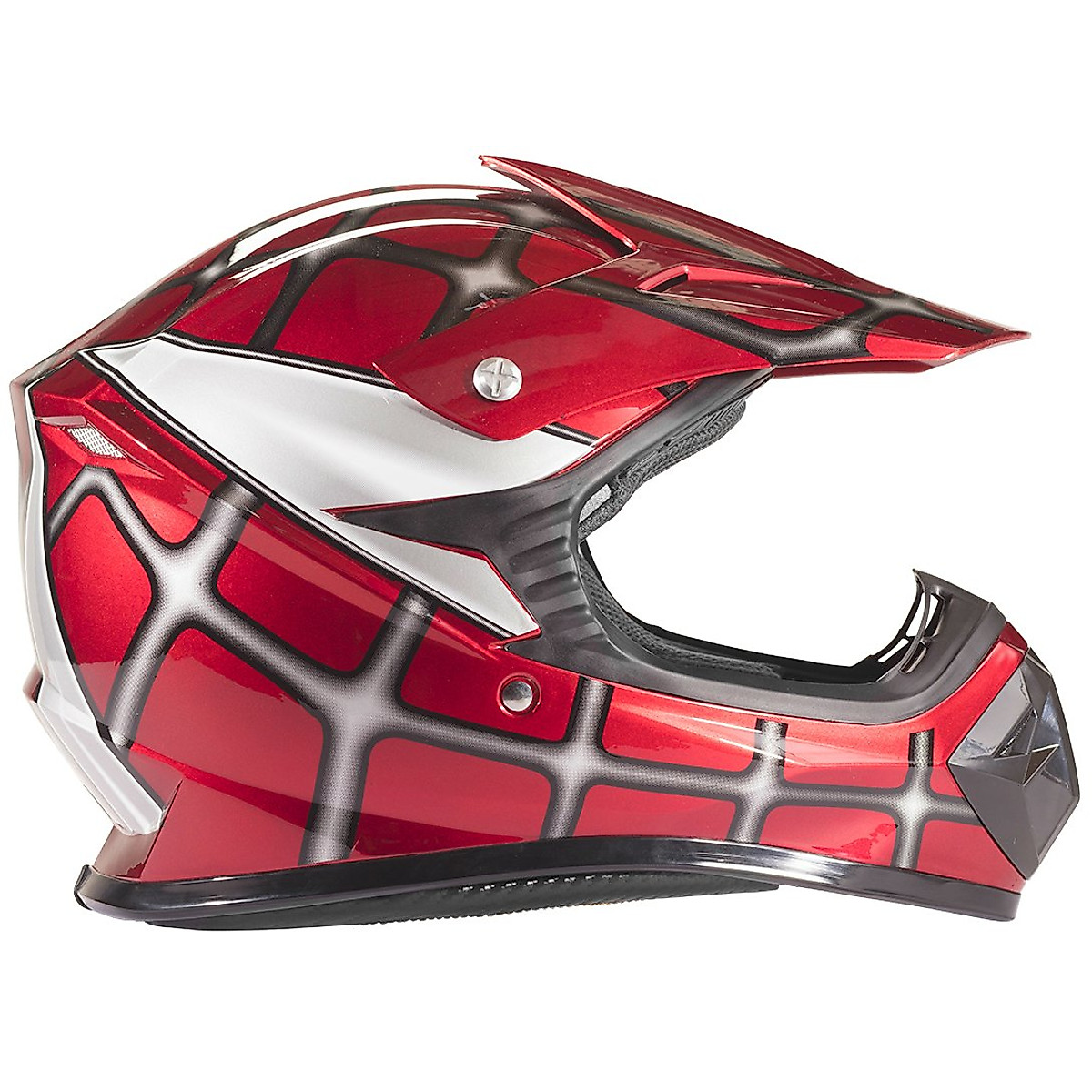 Typhoon Kids Pee Wee Off Road Motocross Gear Combo Helmet Gloves Goggles & Chest Protector Red - Large