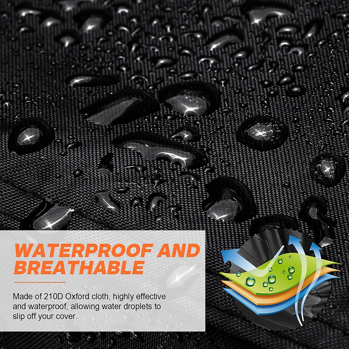 NEVERLAND Jet Ski Cover, Jetski Covers Suitable for 2 3 Seater Heavy Duty Waterproof 210D with 2 Air Vent Marine Grade UV Resistant Compatible with Yamaha Sea-Doo Kawasaki Lengths 115'' to 120"