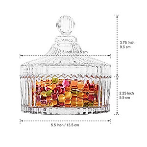 ComSaf Glass Covered Candy Jar Candy Dish (Diameter 5.5 Inch), Candy Bowl with Lid, Gift for Christmas, Birthday, Wedding Anniversary, Valentine's day, Mother's day, Housewarming