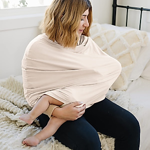 Baby Car Seat Covers- Multi-use Carseat Canopy for Babies, Stretchy Infant Carseat Cover Boy, Shower Gifts for Unisex Boys and Girls(Beige)