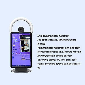 All in One Live Broadcast Machine for Android 11.0, 15.6 Inch Large Screen Desktop Live Streaming Equipment with WiFi and BT 5.0, Phone Screen Casting, 4 Camera Screens (US Plug)