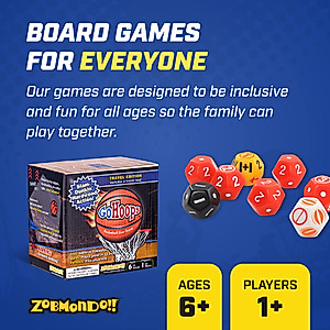 Zobmondo!! GoHoops Basketball Dice Game | for Basketball Fans, Families and Kids | Play at Home or for Travel