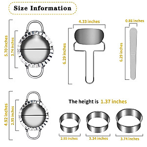 Dumpling Press Molds Set and Cutter Dumpling Skin Maker Stuffing Spoon Flour Ring Cutter,Chinese Dumpling Pie Ravioli Empanadas Press Mold Kitchen Accessorie