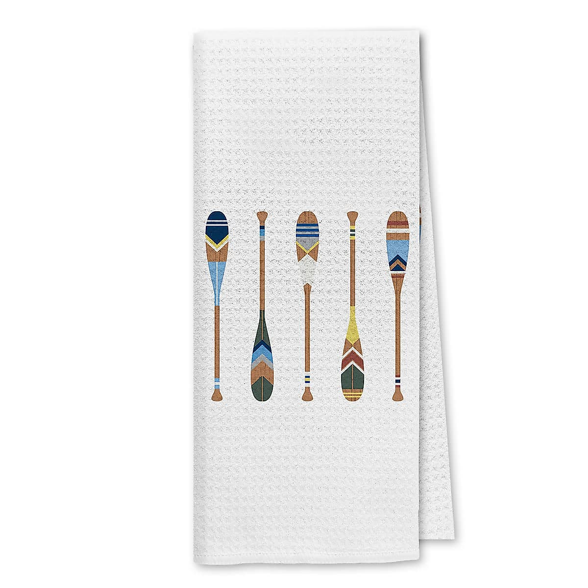 DIBOR Lake Paddles Oars Kitchen Towels Dish Towels Dishcloth,Lake Life Decorative Absorbent Drying Cloth Hand Towels Tea Towels for Bathroom Kitchen,Lake Lovers Gifts