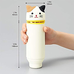 LIHIT LAB. PuniLabo Stand Up Pen Case (Pen Holder), Bear, 2.4" x 7.8" (A7712-1)