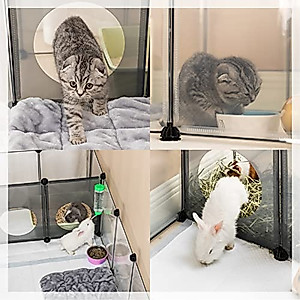 DINMO Rabbit Playpen, Guinea Pig Cages, Hamster Cages, Interesting Game Holes Design for Small Animal, Bunny, Ferret, Hedgehog, DIY, Expanded, Portable, Exercise Fence, 61.4 x 25.4 x 16.4 inches