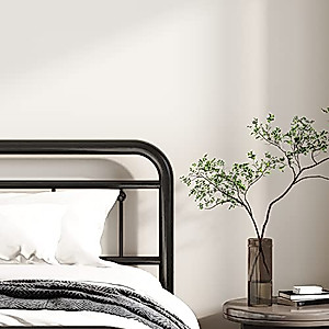 LIKIMIO King Bed Frame, Metal Platform Bed Frame King with Headboard and Strong Support Frames, Easy Assembly, Noise-Free, No Box Spring Needed, Black