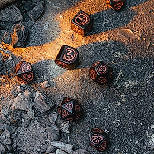 Dragons Modern Dice Set Black & Copper