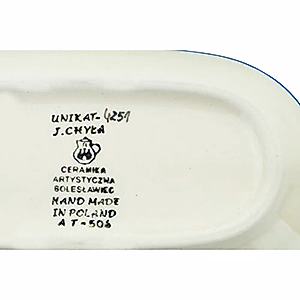 Polish Pottery Salt and Pepper 3-Piece Set made by Ceramika Artystyczna (Bee Happy Theme) Signature UNIKAT + Certificate of Authenticity