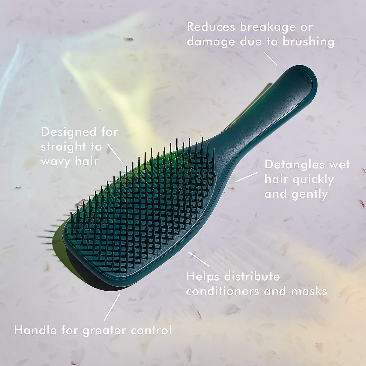 Tangle Teezer | The Wet Detangler Hairbrush for Wet & Dry Hair | For All Hair Types | Eliminates Knots & Reduces Breakage | Green Jungle