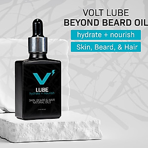 VOLT Lube Mens Beard Oil & Hair Softener with Jojoba & Argan Oil, 1 Fl Oz (30 ml) Bottle Unscented