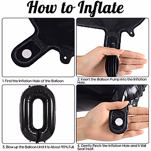 Black 2024 Balloon, 40 Inch Large Foil 2024 Number Balloons, Giant Big Mylar Balloon Numbers for Black Graduation Decorations Class of 2024 Party Supplies