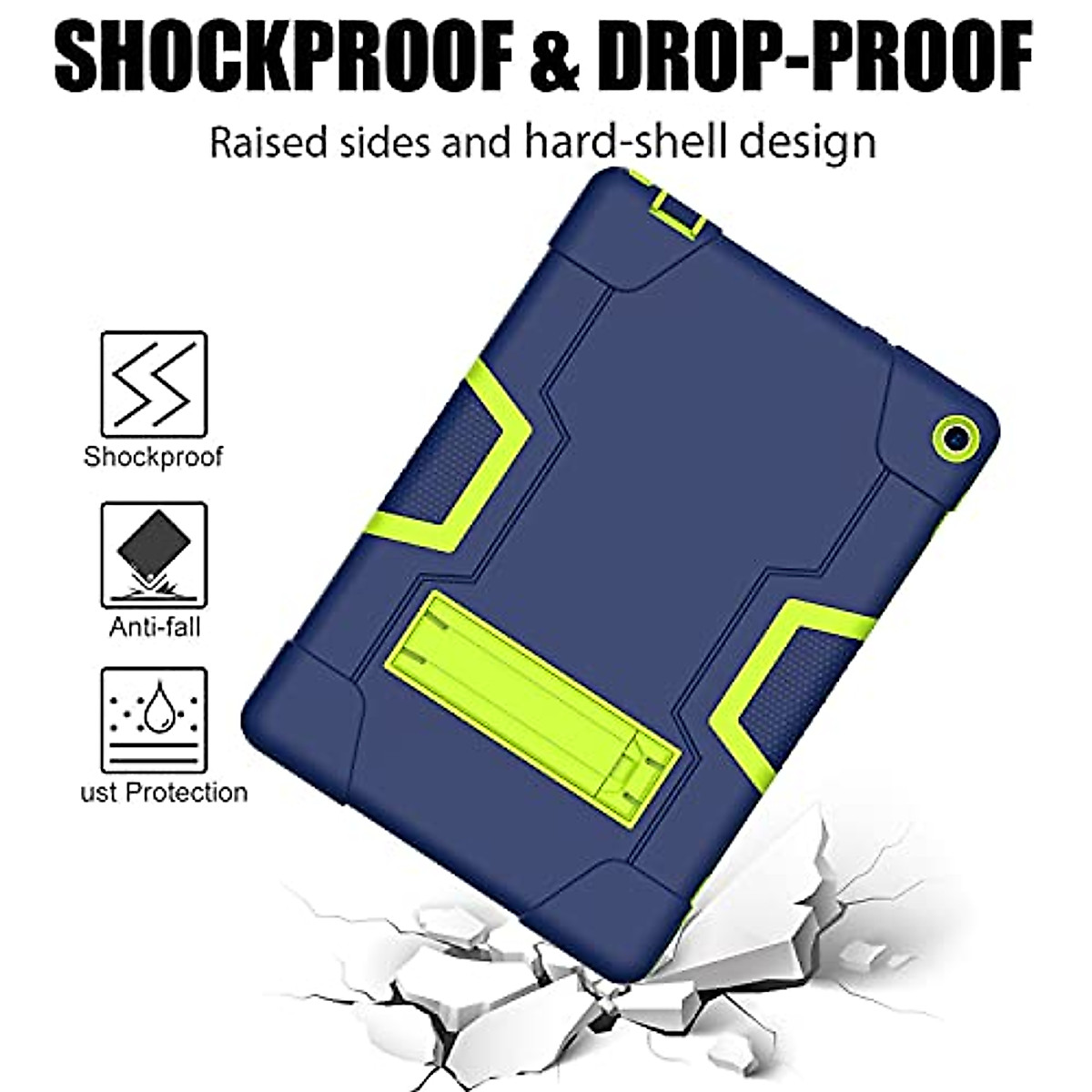 Mignova For Walmart surf onn Tablet Pro 10.1 Case Model 10003562 Tablet Soft Silicone & Had Back Cover For Walmart Onn 10.1 inch Pro Android Tablet 2020 Case Kids Friendly Shock-Resistant (Navy+Green)