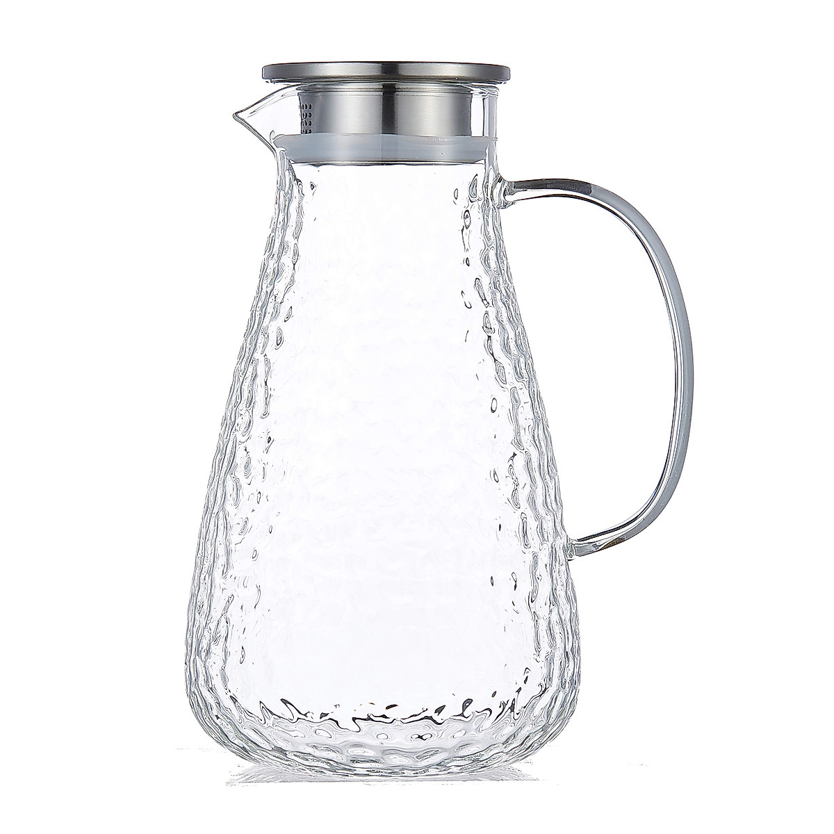 Karafu Glass Pitcher with Lid, Safe Packing, 78 Oz Heat Resistant Water Jug for Hot/Cold Water, Ice tea and Juice Beverage Clear
