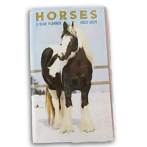 Jot Scenic 2-Year Miniature Monthly Planner Book for 2023-2024 (Horses)