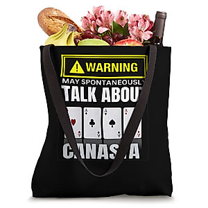 Warning May Spontaneously Talk About Canasta-Card Game Tote Bag