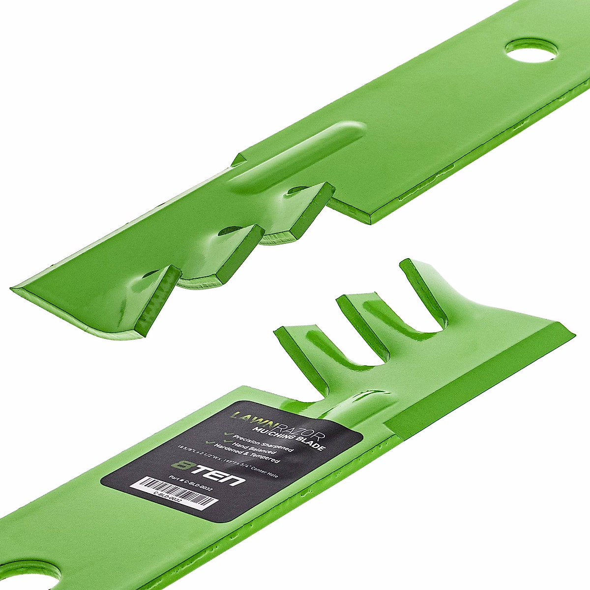 8TEN LawnRAZOR Mower Blade Set for John Deere 325 335 2254 Scotts 54 inch Deck GY20569 M113518 M115496 (Toothed Mulching)