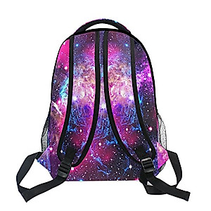 ZZKKO Universe Space Galaxy Star Comos Nebula Boys Girls School Computer Backpacks Book Bag Travel Hiking Camping Daypack