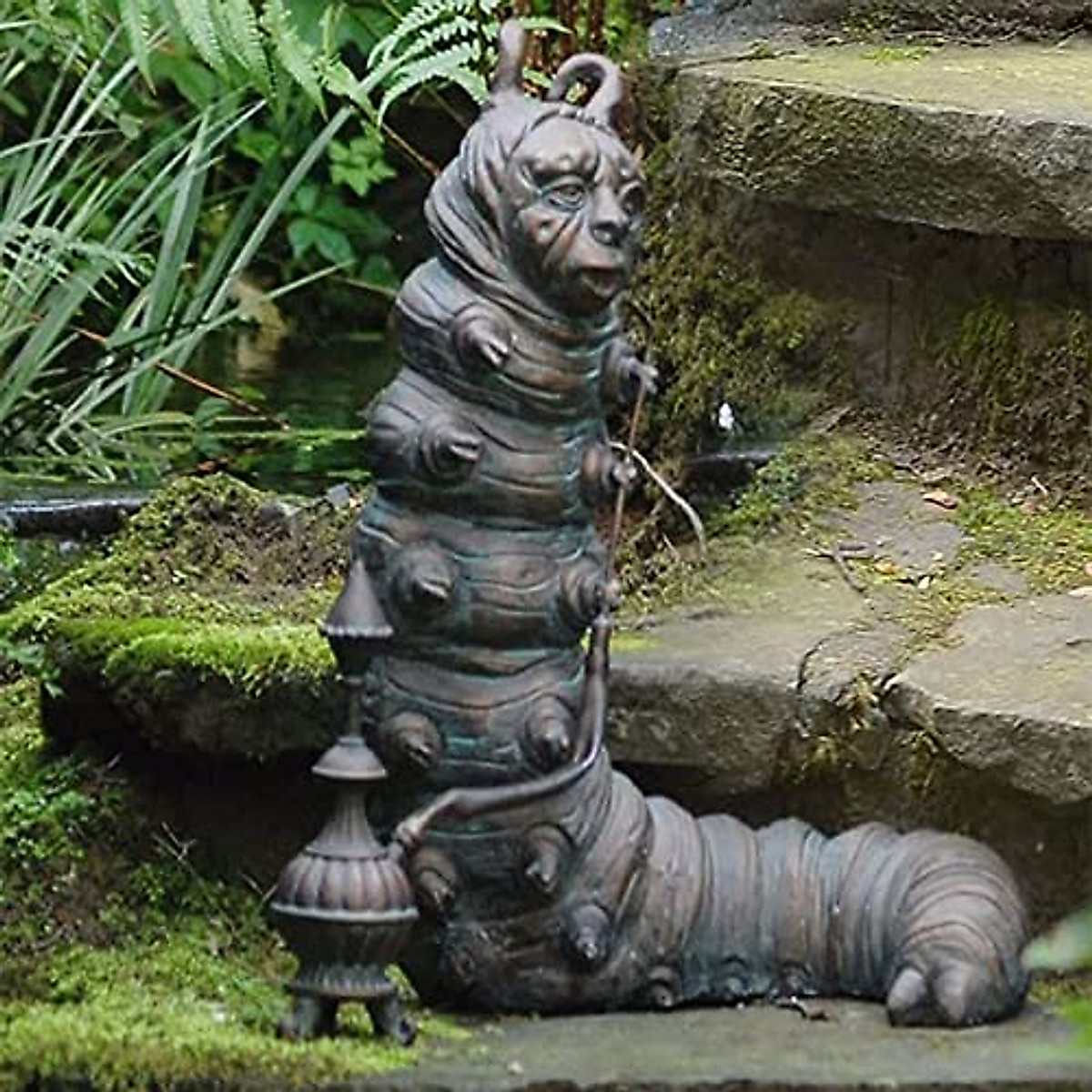 OFFEL Wonderland Garden Sculpture Set Alice in Wonderland Statues Hand Cast Stone Garden Statue Ornament for Indoor Outdoor Garden Patio Lawn Yard (Complete Set)