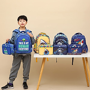 Dorlubel Backpack for Boys Lightweight Dinosaur School Backpack with Insulated Lunch Tote Preschool Kindergarten Elementary Book Bag Set With Chest Strap(Dinosaur Explorer)