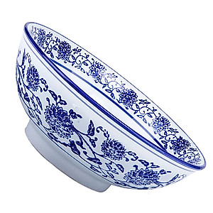 DOITOOL Blue White Porcelain Soup Bowls Chinese Jingdezhen Ramen Noodle Udon Pasta Soup Donburi Salad Fruit Bowl Food Serving Bowl 7inches