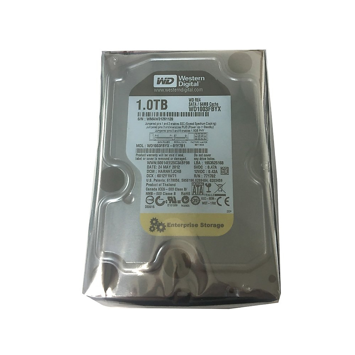 Western Digital RE4 WD1003FBYX 1TB 7200RPM 64MB Cache SATA 3.0Gb/s 3.5in (Enterprise Grade) Internal Hard Drive - [Renewed] w/ 1 Year Warranty