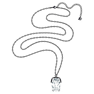 SWAROVSKI Harmonia Pendant Necklace, Large Clear Cushion-Cut Crystal with a Long Mixed Metal Chain, Part of The Harmonia Collection