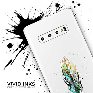DesignSkinz Splatter Watercolor Feather Protective Vinyl Decal Wrap Skin Cover Compatible with The Samsung Galaxy S20 (Screen Trim & Back Glass Skin)